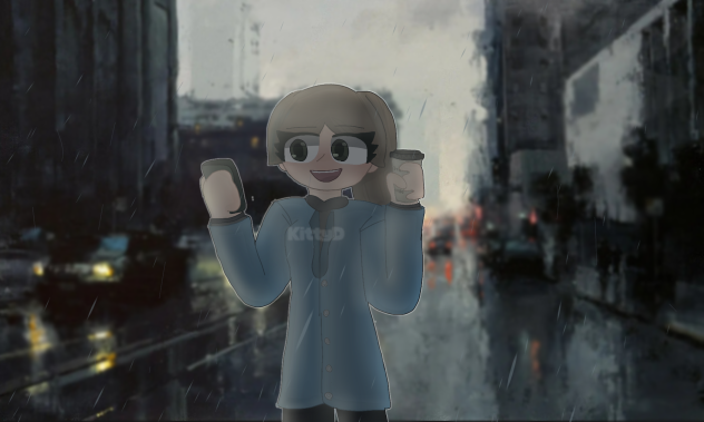 Dasha on the rain - ibisPaint