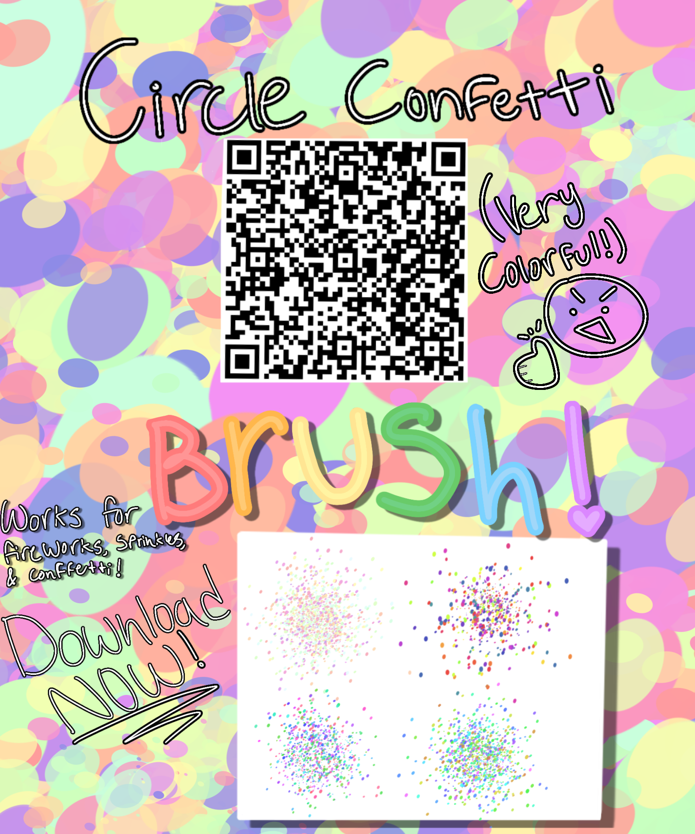 CIRCLE CONFETTI BRUSH! - ibisPaint