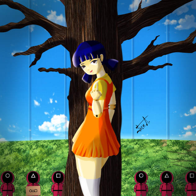 squid game doll fanart - ibisPaint
