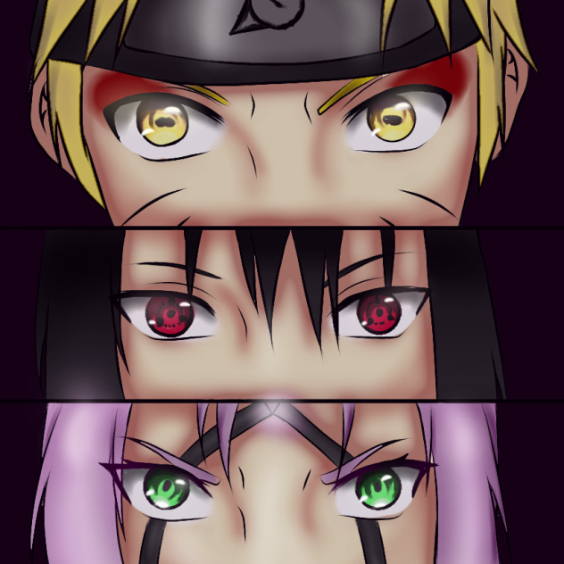 Team 7 (Naruto, Sasuke and Sakura - ibisPaint