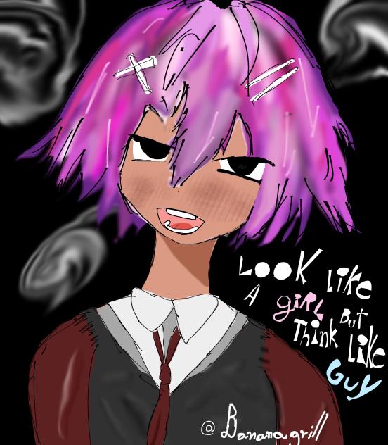 Pink haired tomboy - ibisPaint