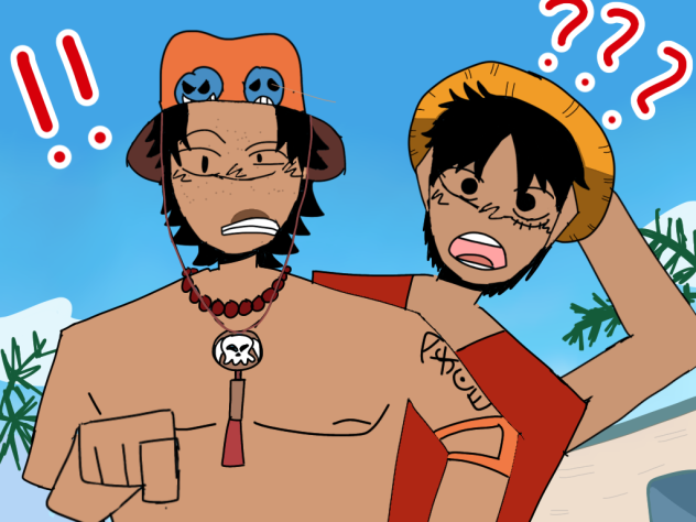 Luffy and Ace - ibisPaint