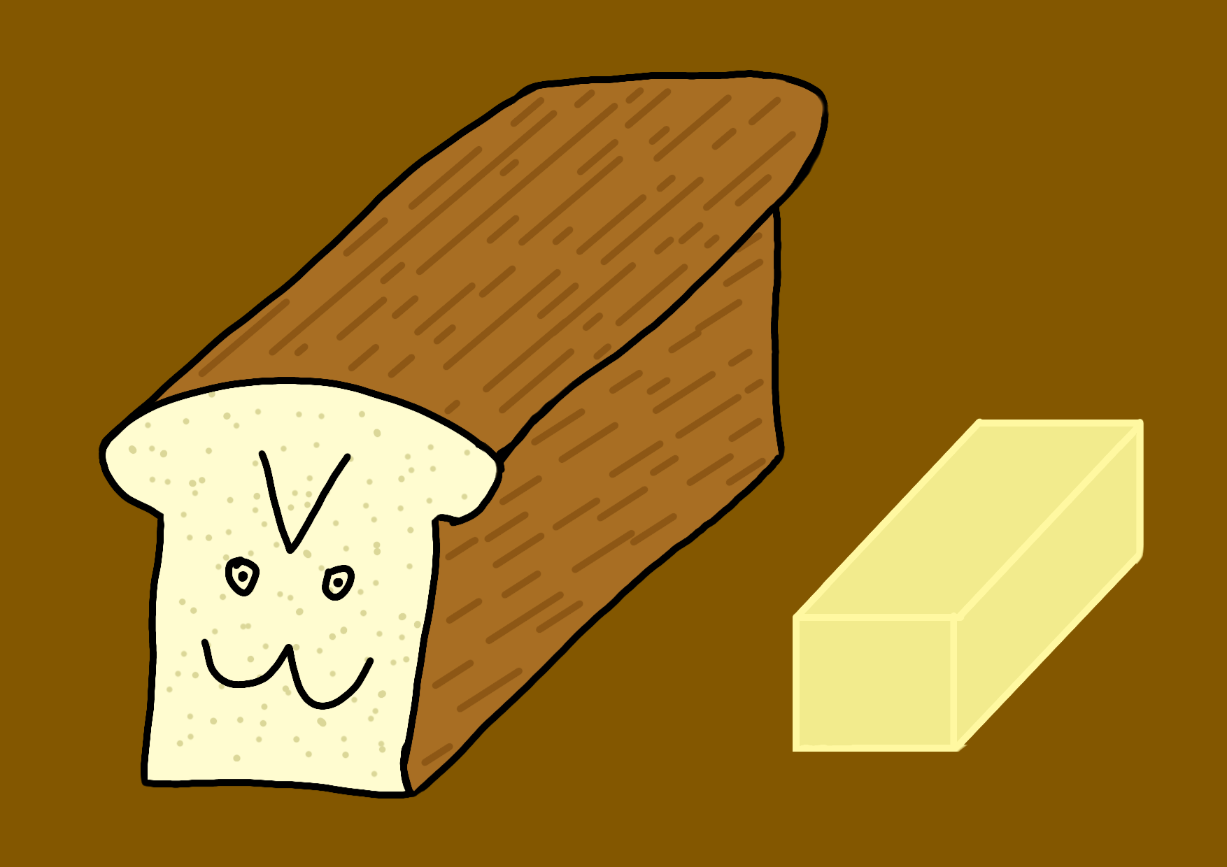Bread face and butter stick - ibisPaint