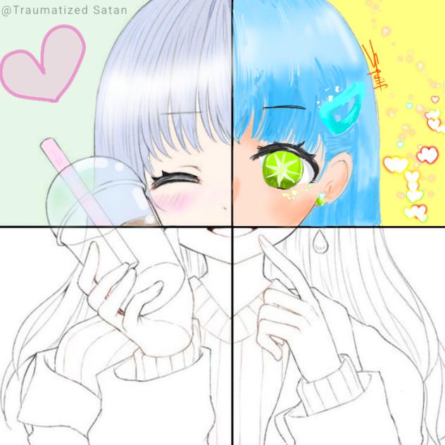 Summer girl collaboration - ibisPaint