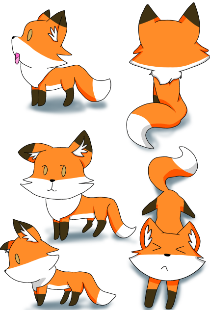 diseño de zorro kawaii - ibisPaint
