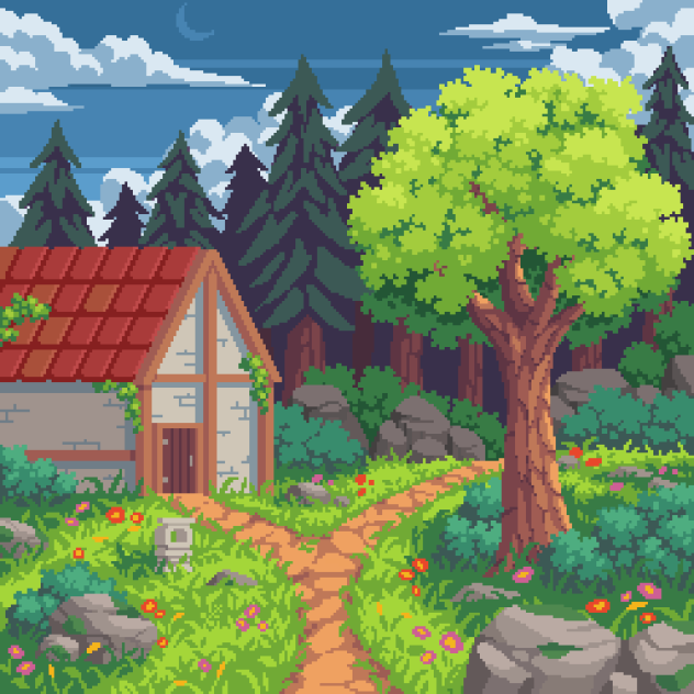Small hut pixel art - ibisPaint