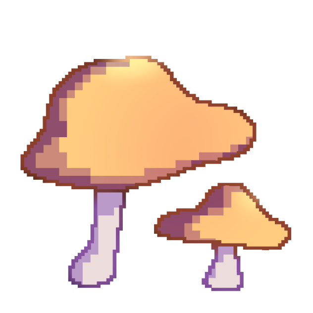 Yellow Mushrooms Pixel - ibisPaint