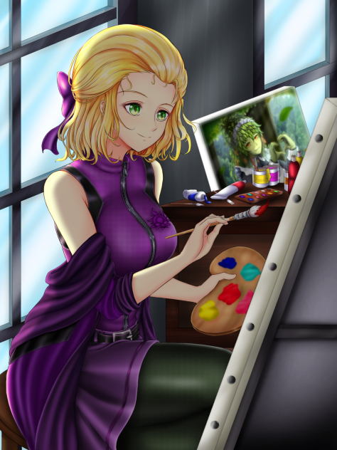 comm painting girl - ibisPaint