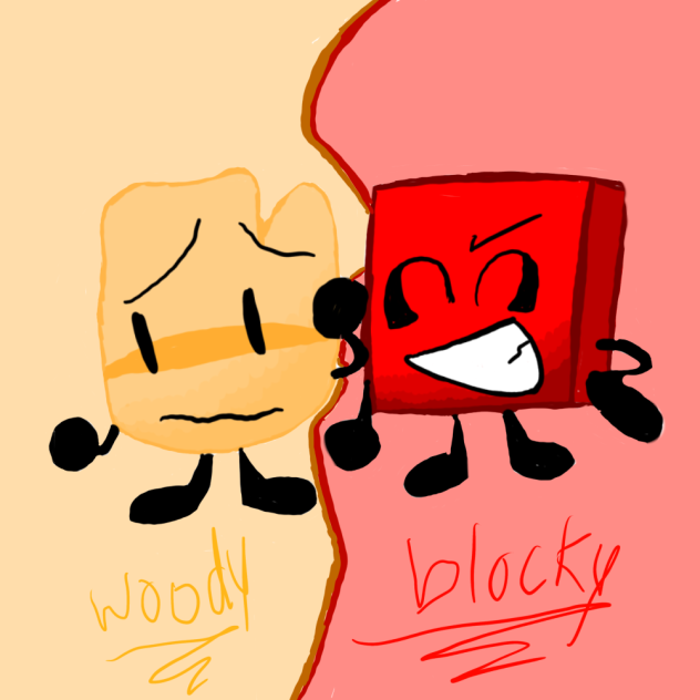 Blocky and woody from bfdi - ibisPaint