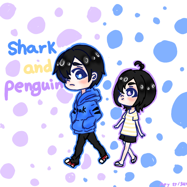 Shark and penguin 3 - ibisPaint