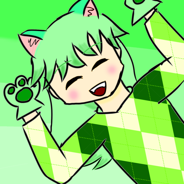 Green cat - ibisPaint