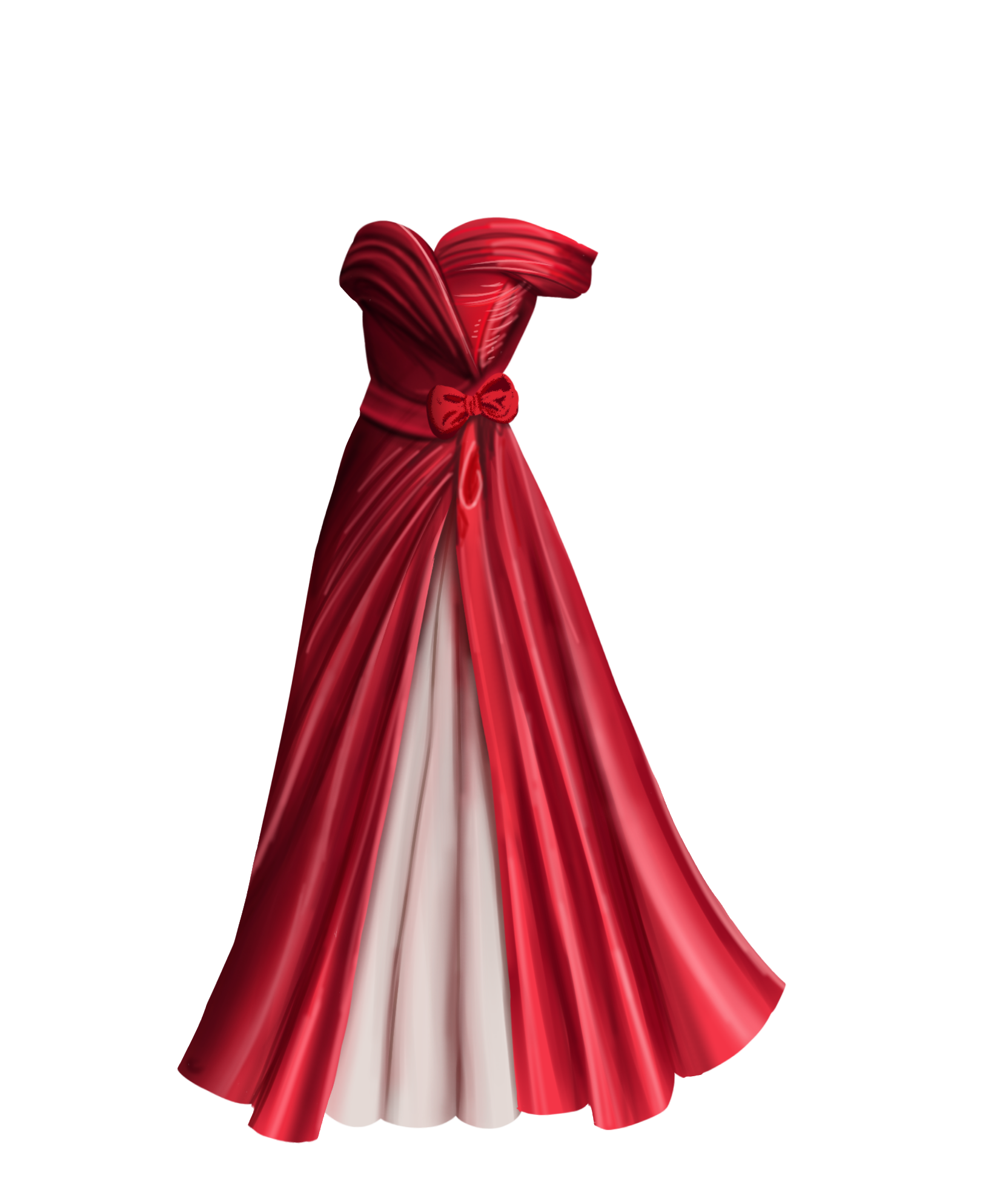 red satin dress - ibisPaint