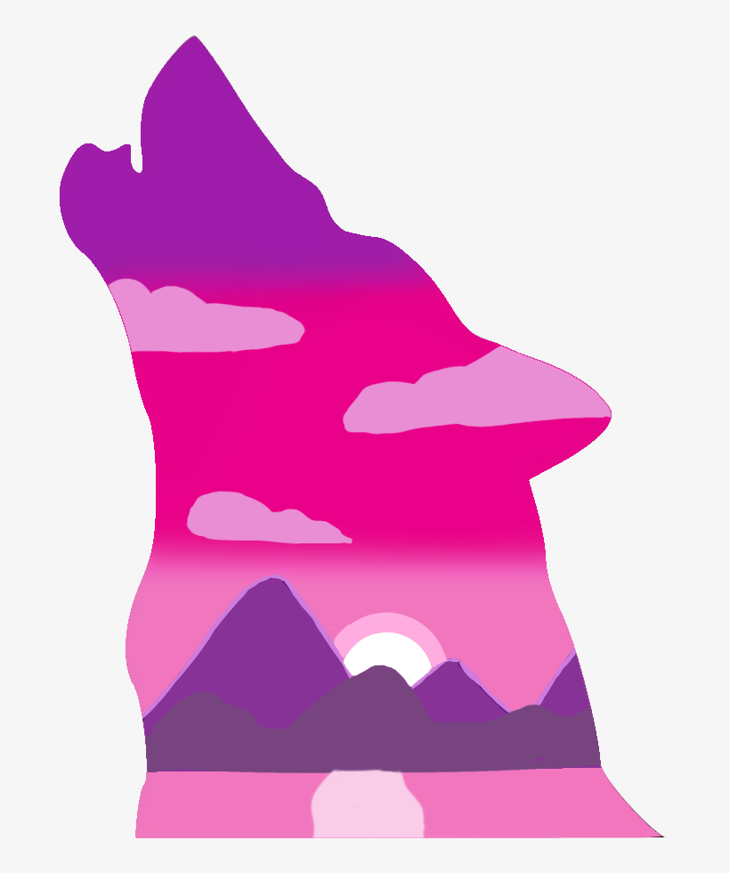 wolf silhouette moon scene - ibisPaint