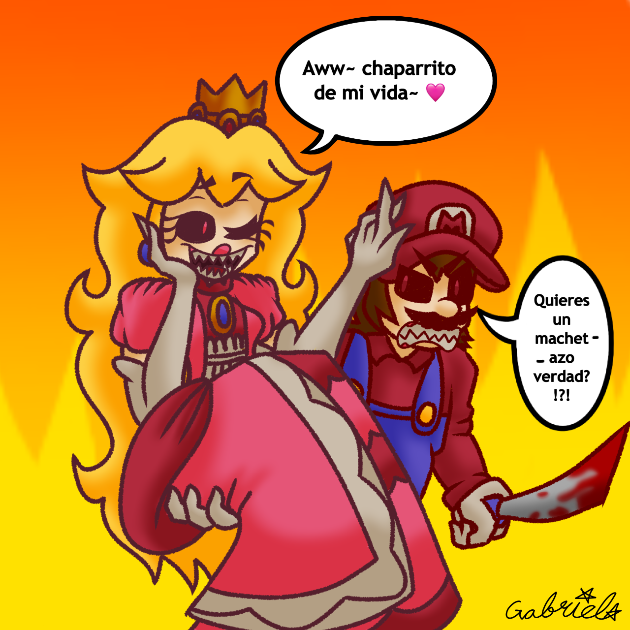 Horror Peach x Mario•exe - ibisPaint
