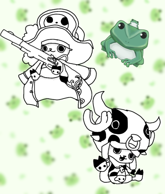 Tony Tony chopper as cow & gol d Rodger - ibisPaint
