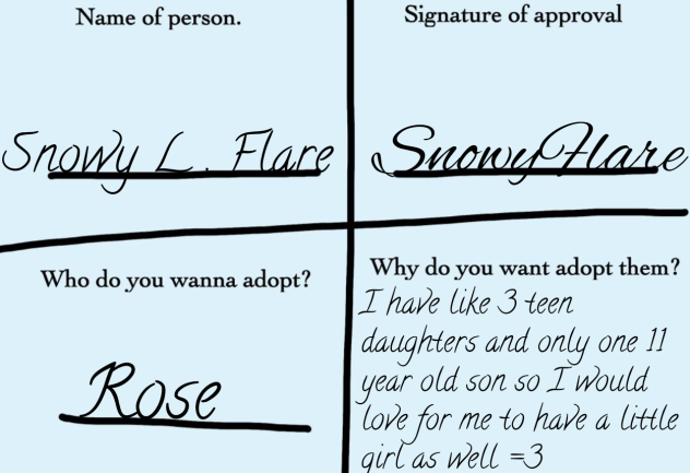 Adoption papers for Rose - ibisPaint