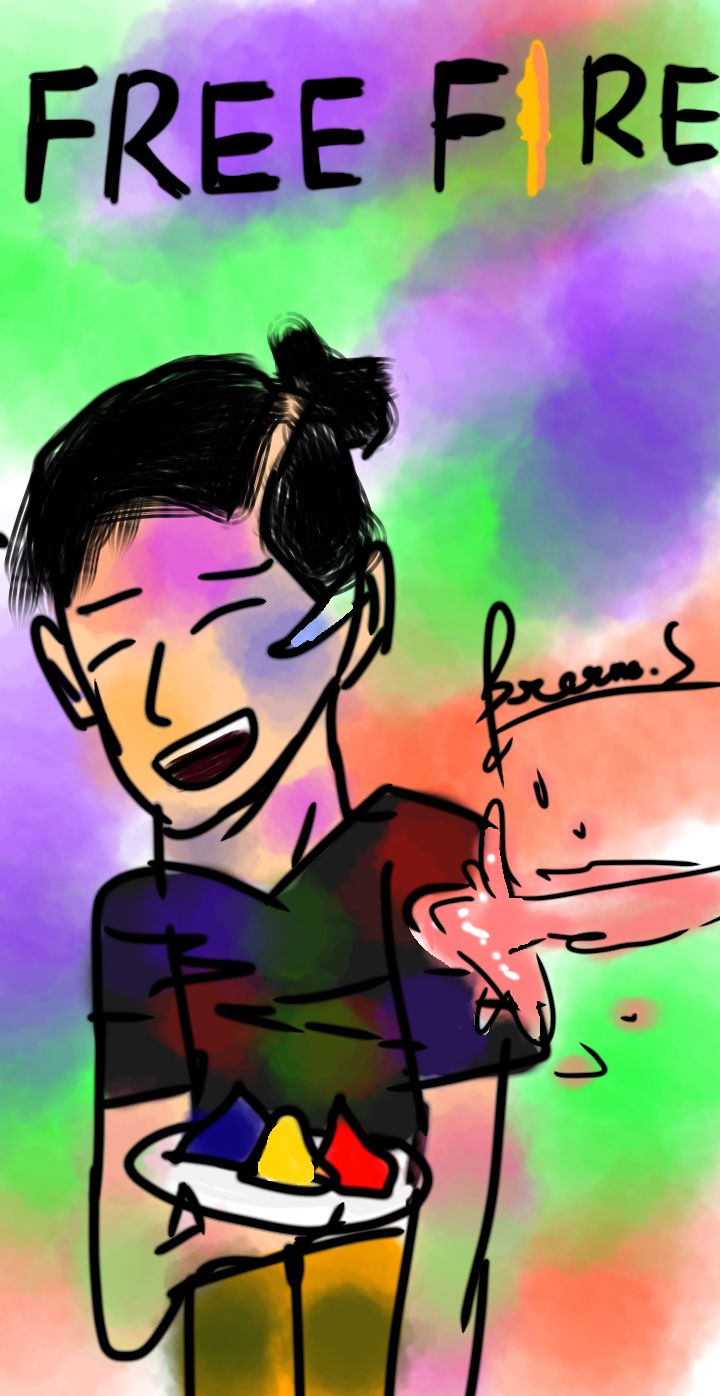 free fire celebrating Holi - ibisPaint