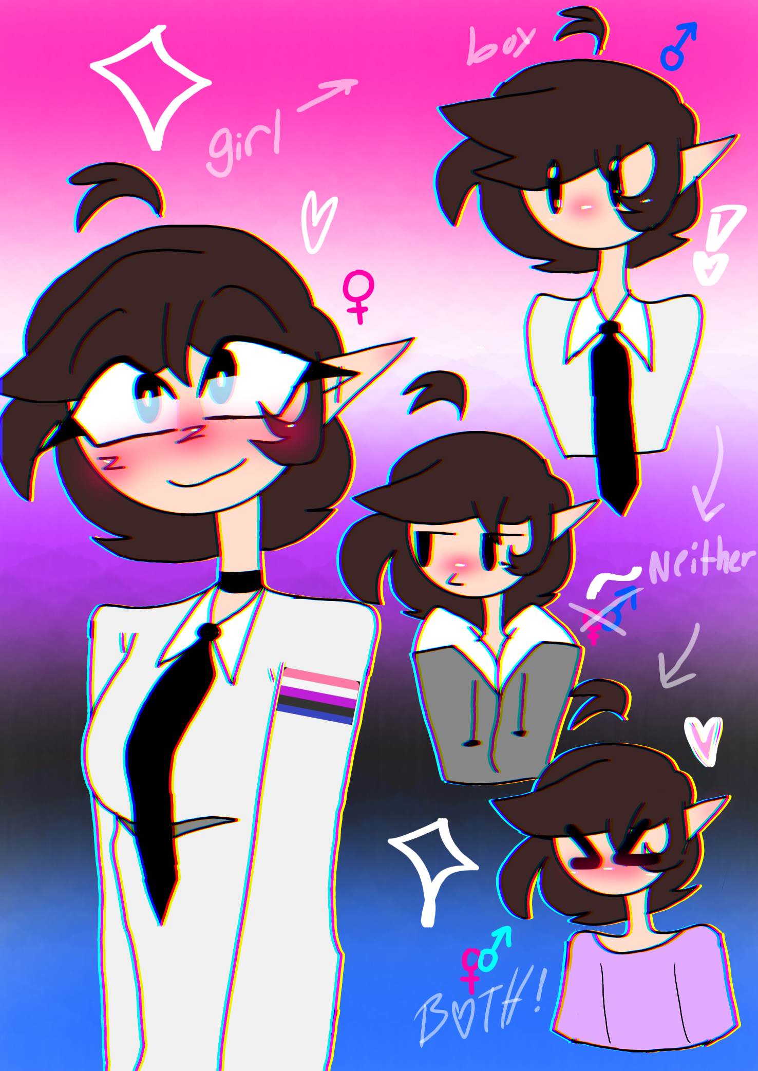 GENDERFLUID 🩷🤍💜🖤💙 - ibisPaint