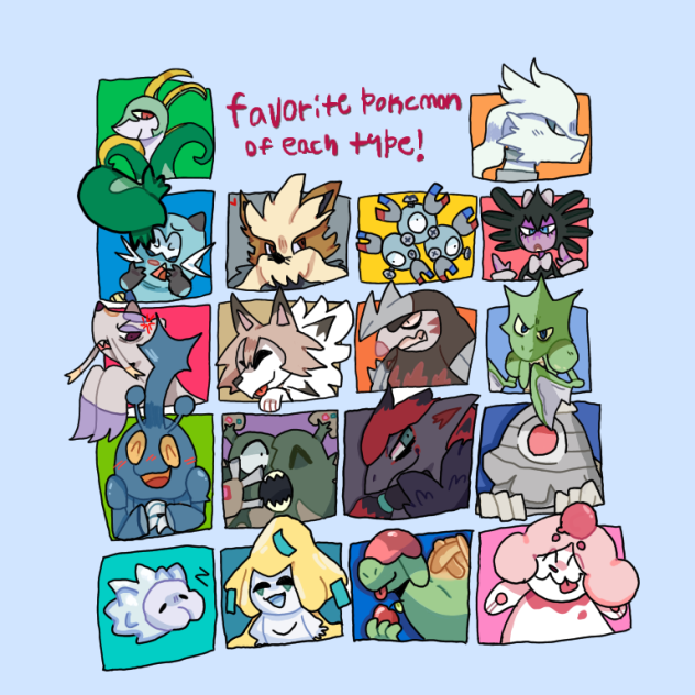 favorite pokemon of each type - ibisPaint
