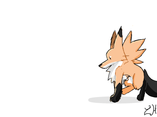 Fox jump in snow•. Animation - ibisPaint