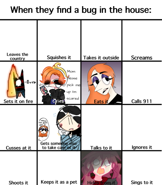 When they See a Bug in the House Collab - ibisPaint