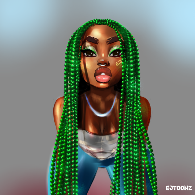 Green hair - ibisPaint