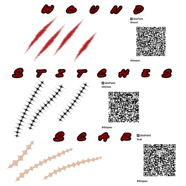 Bozo's Wound+Stitches+Scar Brushes 🔪 - ibisPaint