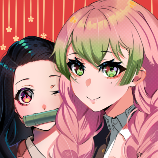 nezuko and mitsuri - ibisPaint
