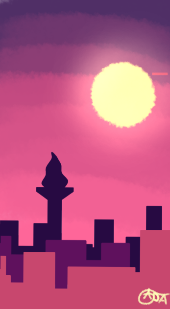 simple city midnight - ibisPaint