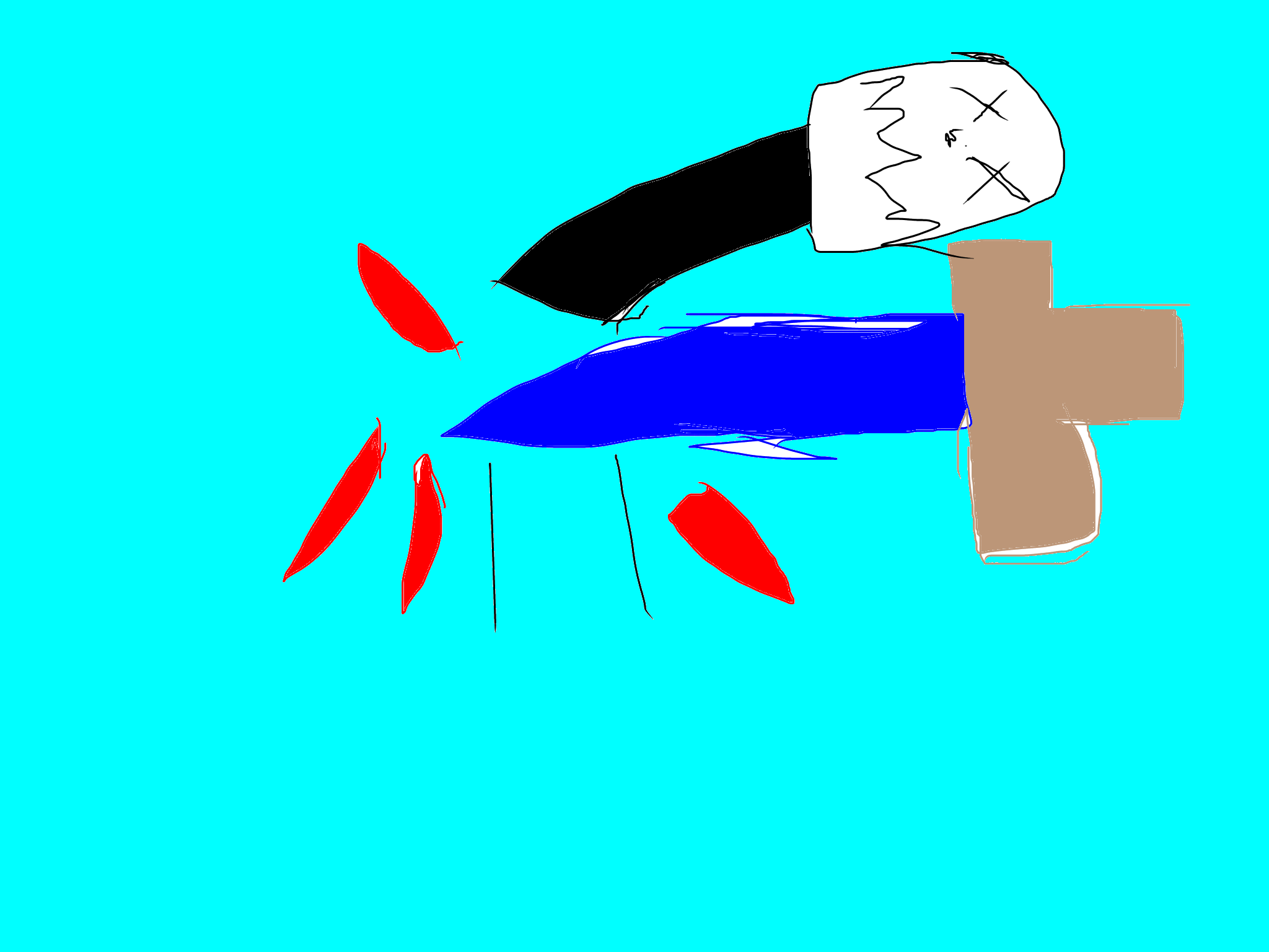 Cartoon Dead Person - Drawing - ibisPaint