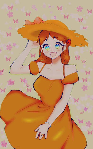 sunny girl with hat - ibisPaint