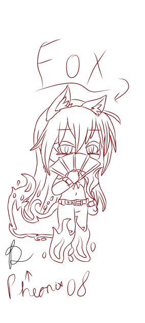 Fire fox girl lineart - ibisPaint
