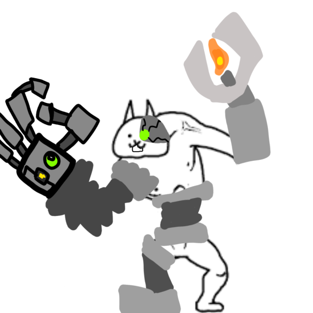 Half cyborg cat - ibisPaint