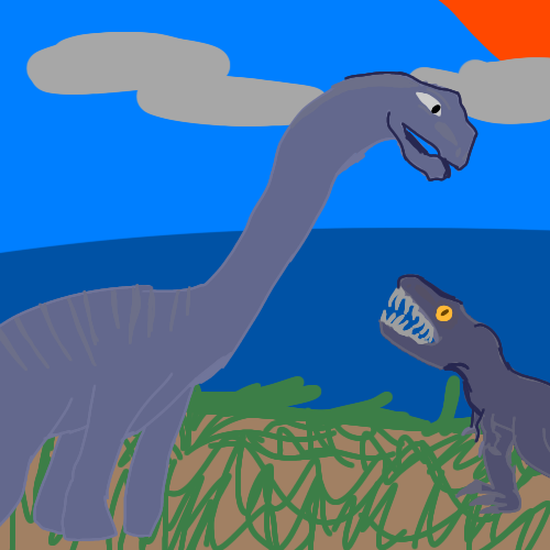 dinosaur battle - ibisPaint