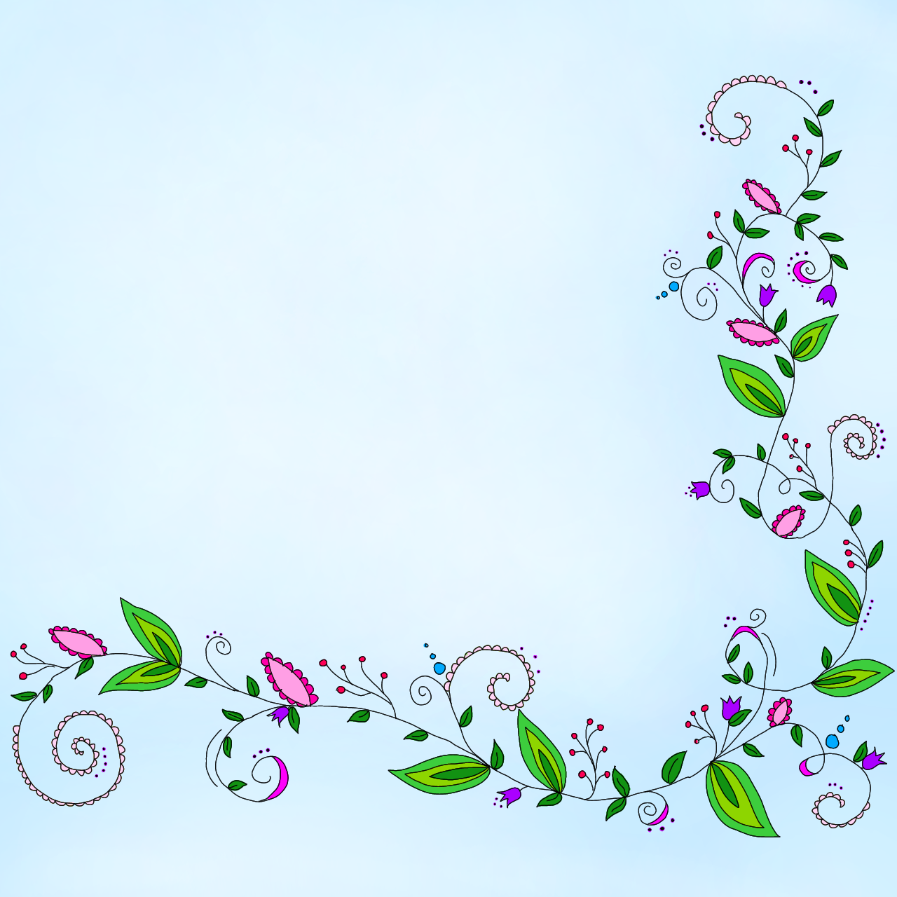 Flower Doodle Border 6 - ibisPaint