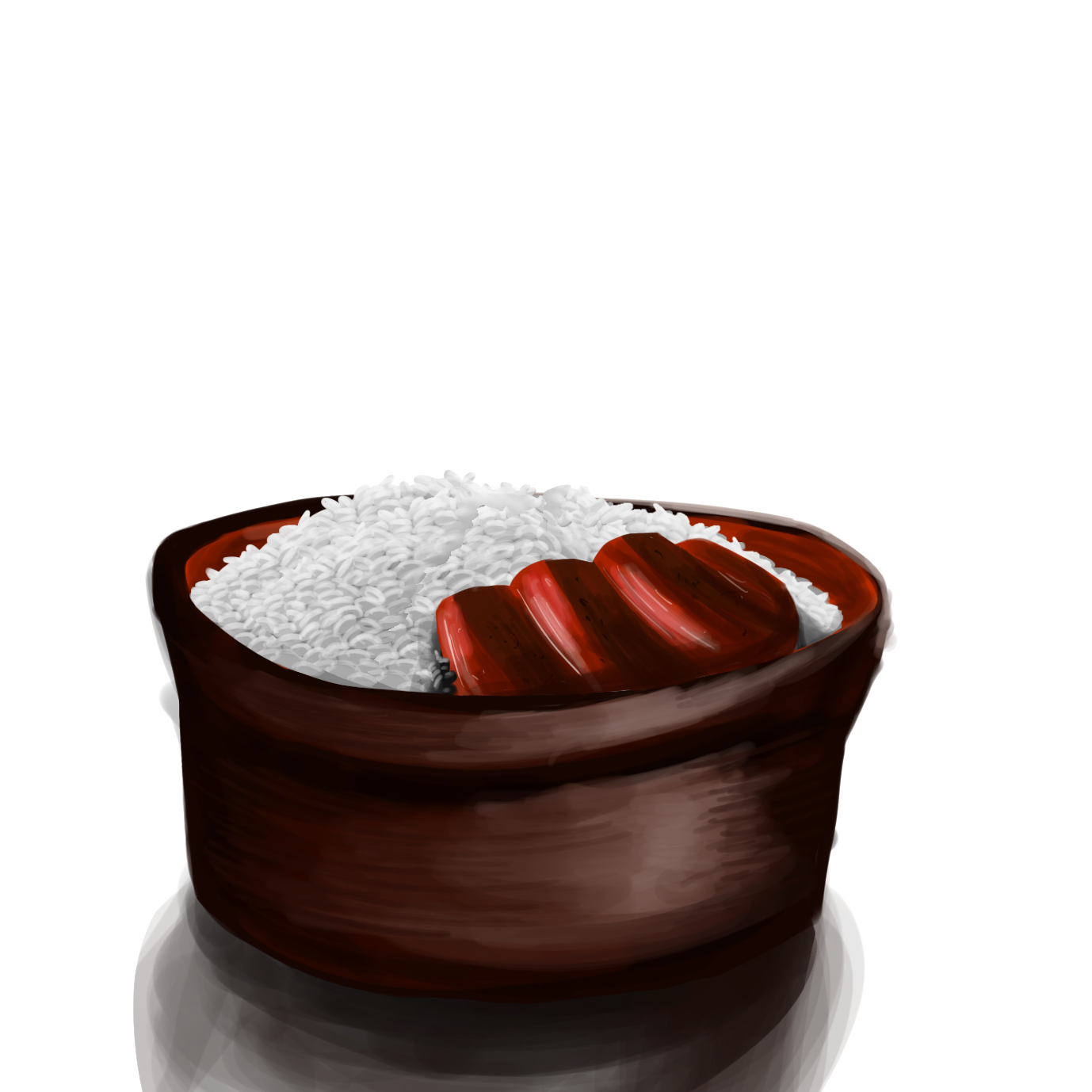 Rice in a bowl with steak - ibisPaint
