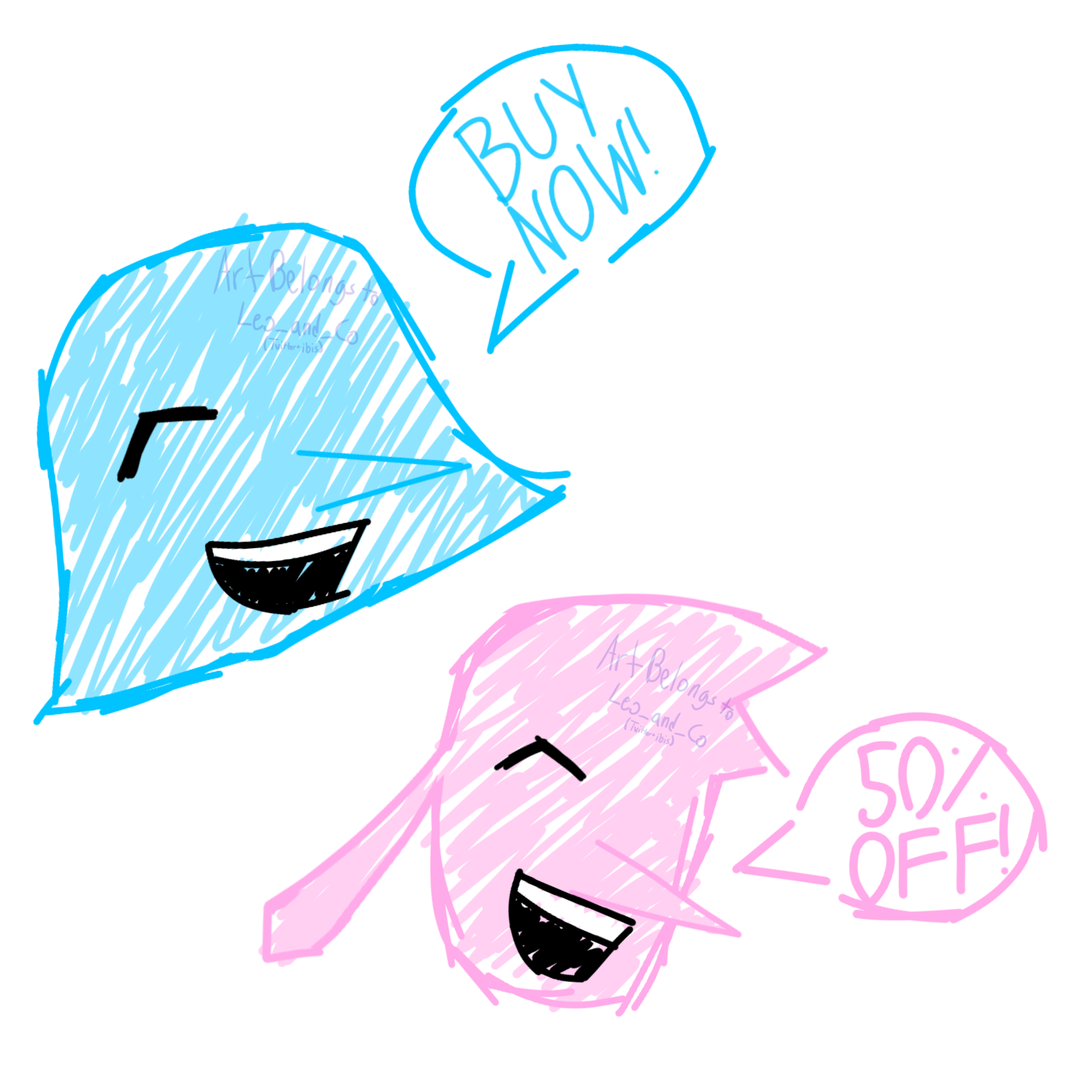Blue and Pink Addison's from Deltarune C - ibisPaint