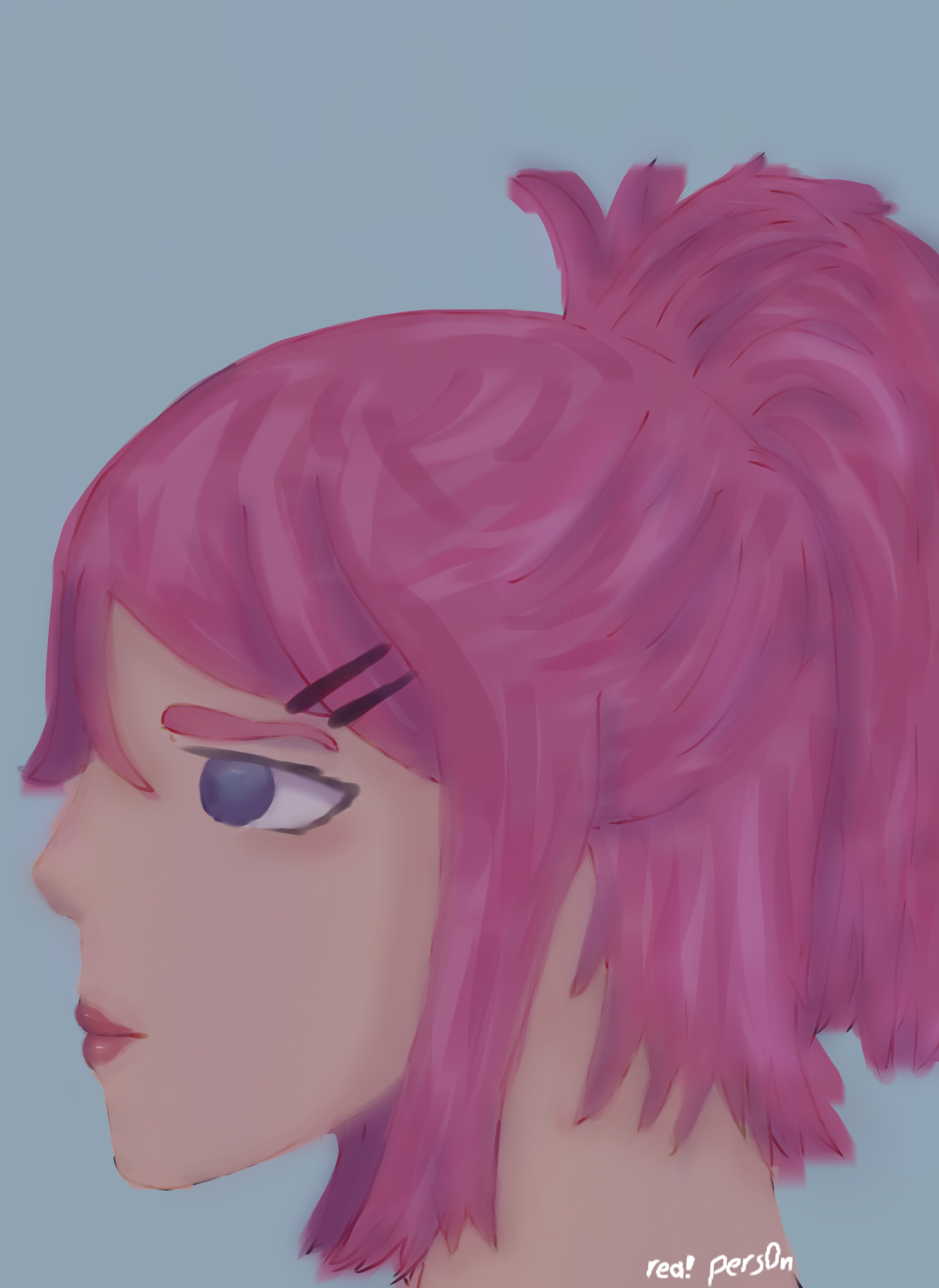 pink hair side profile - ibisPaint