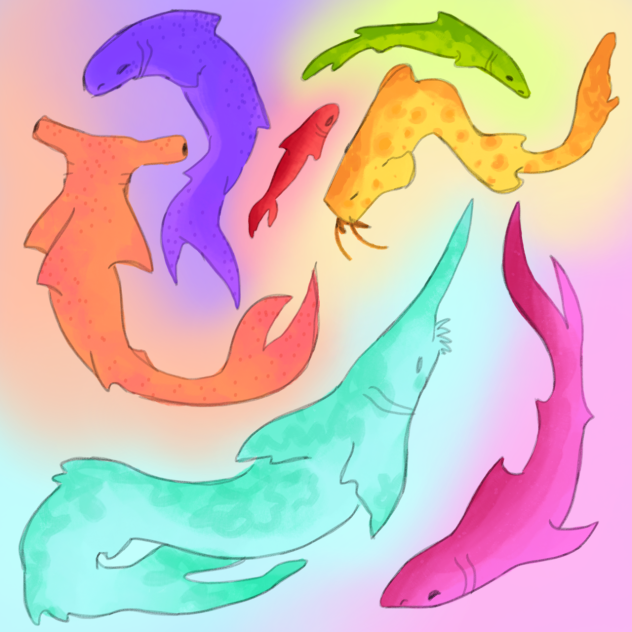 Rainbow Sharks - ibisPaint