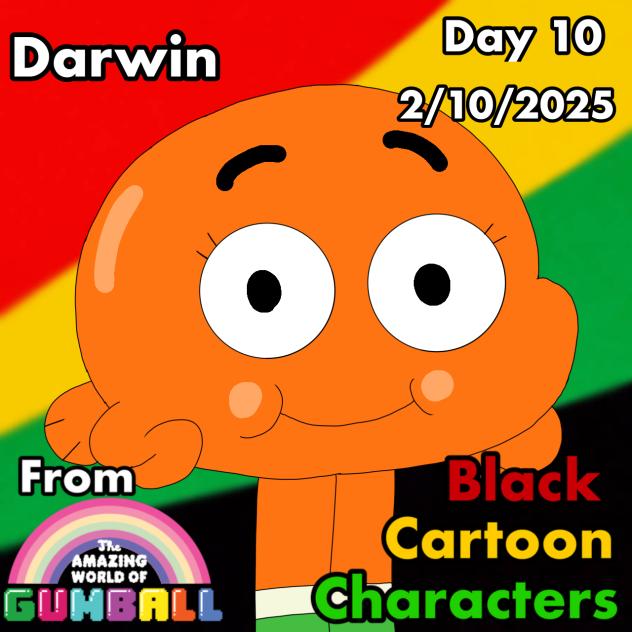 Black Cartoon Characters Day 10 Darwin - ibisPaint