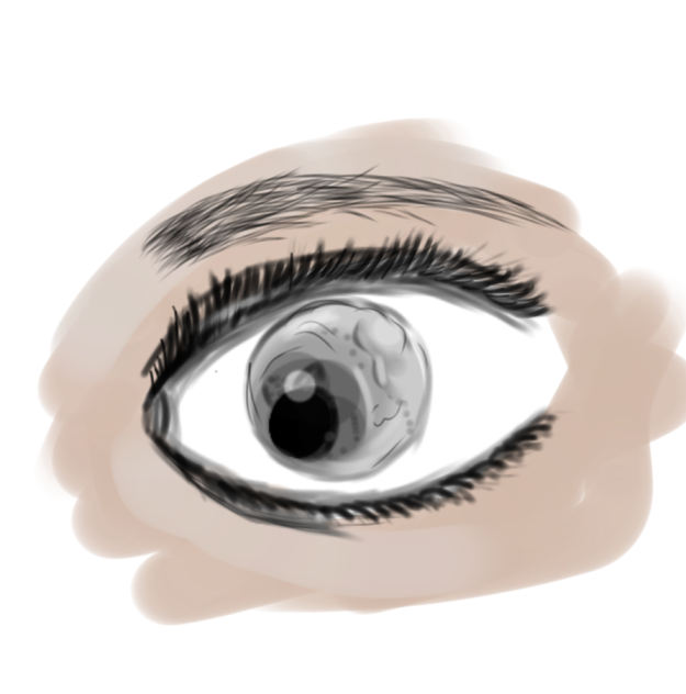 realistic eye ( grey scale skin) - ibisPaint