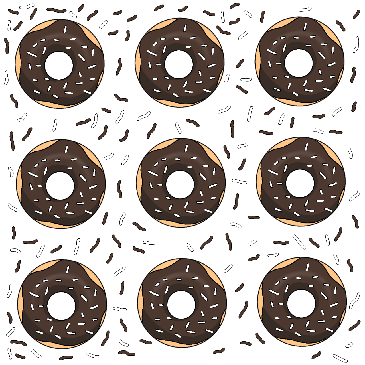 chocolate donut pattern - ibisPaint