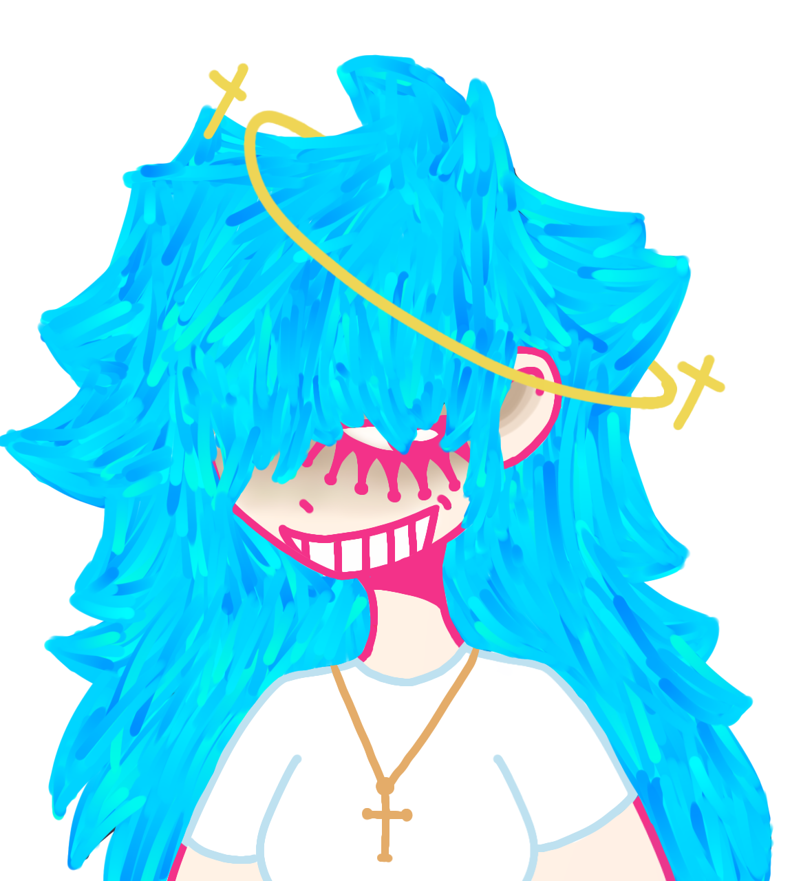 Blue raspberry hair 🤩 - ibisPaint