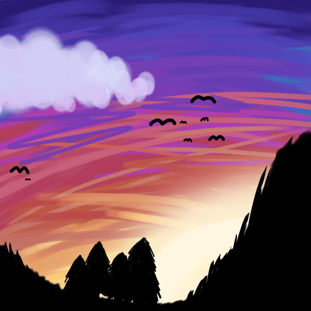 hill sunset - ibisPaint