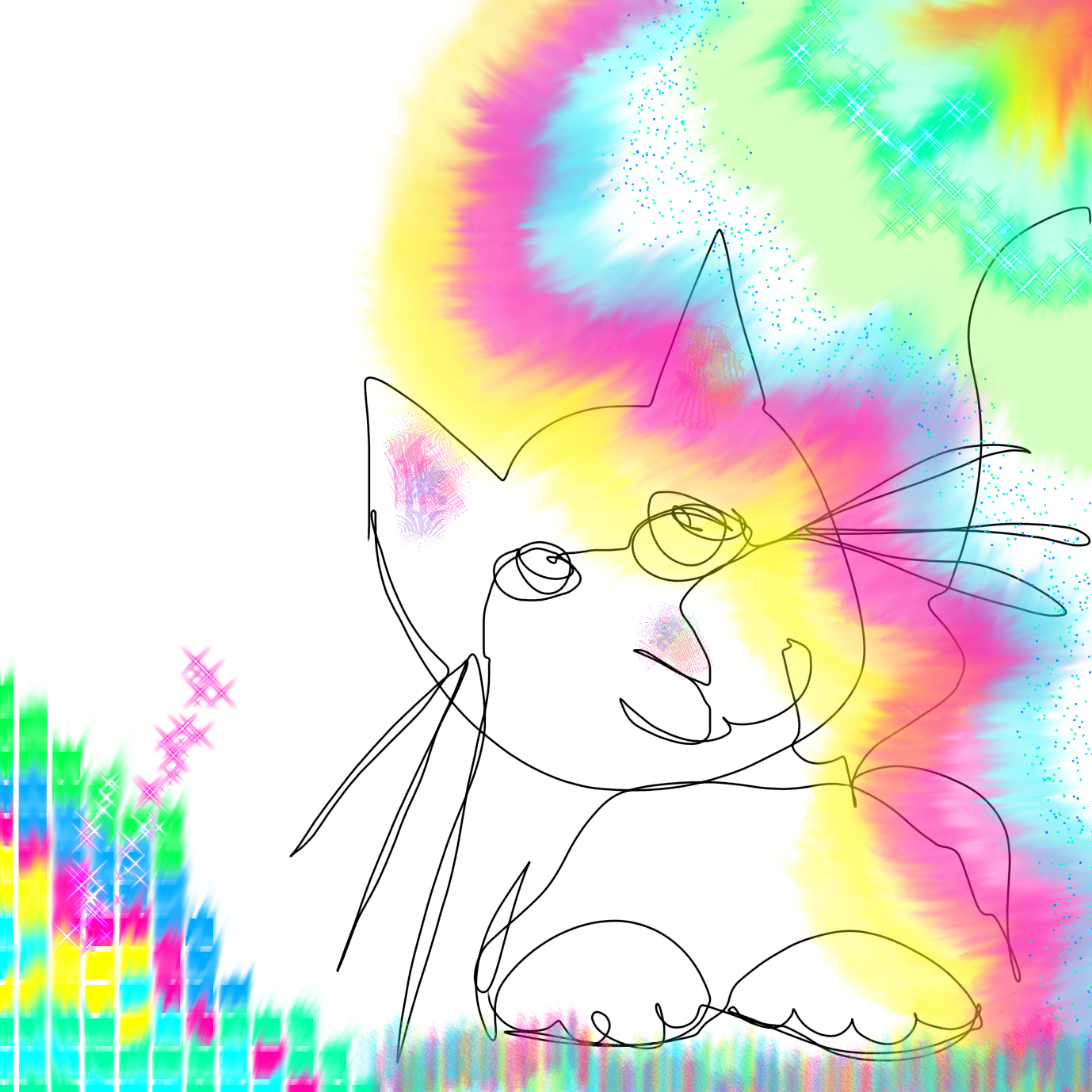 Link Kitty Single Line - ibisPaint