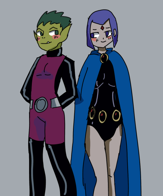 Raven & beast boy - ibisPaint