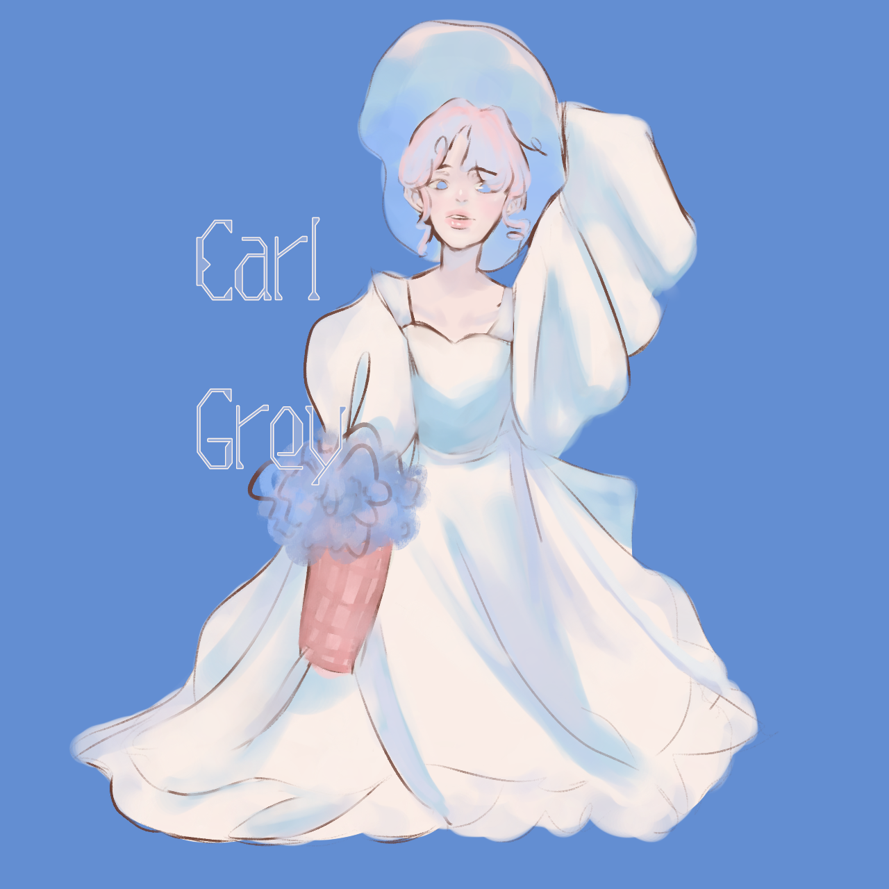 the white dressed flowers girl - ibisPaint