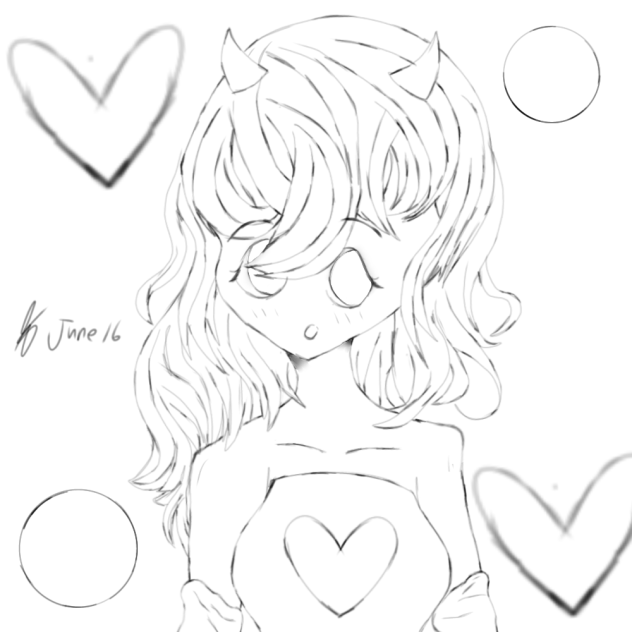 Cute Devil Demon Lineart - ibisPaint