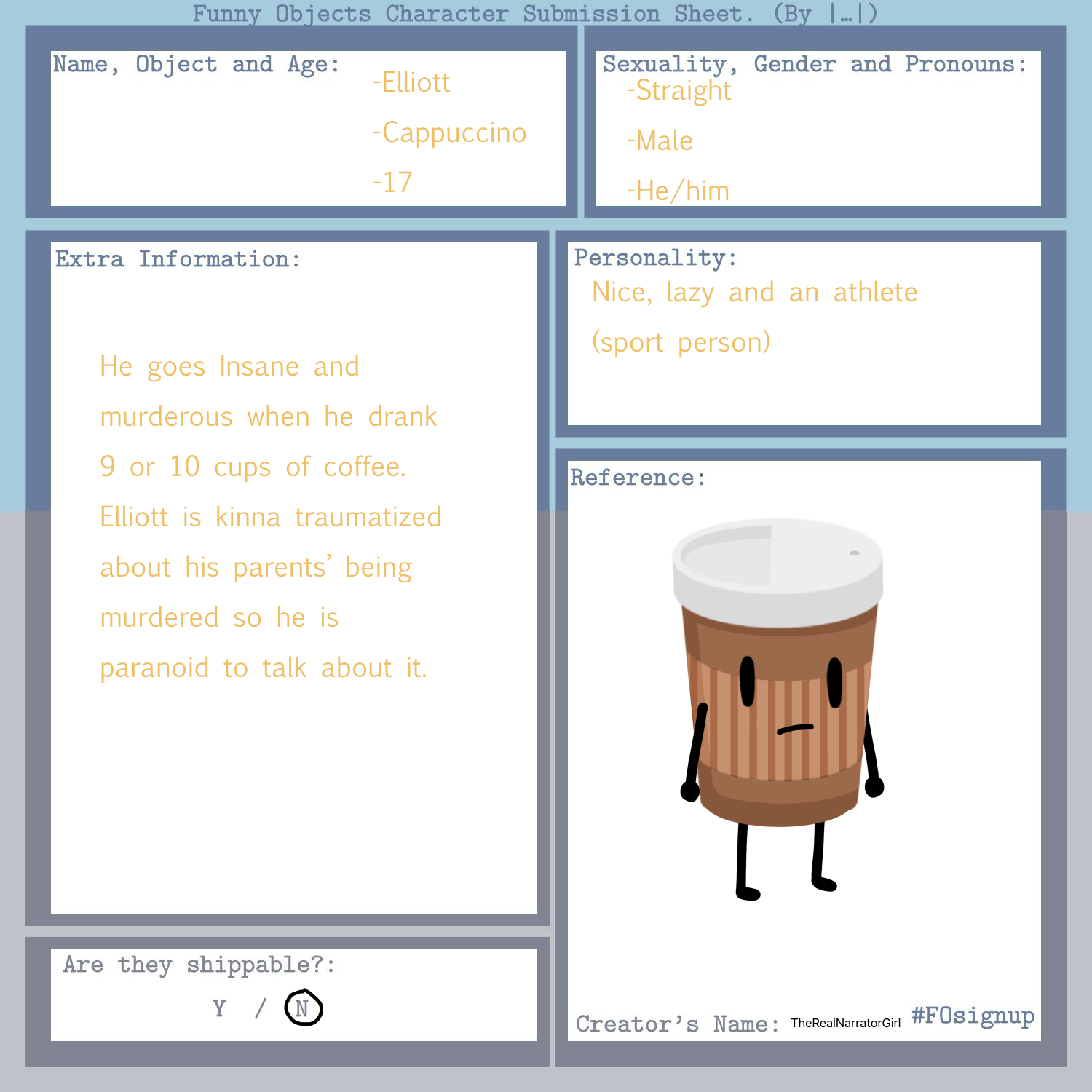 Cappuccino liker but objectified - ibisPaint