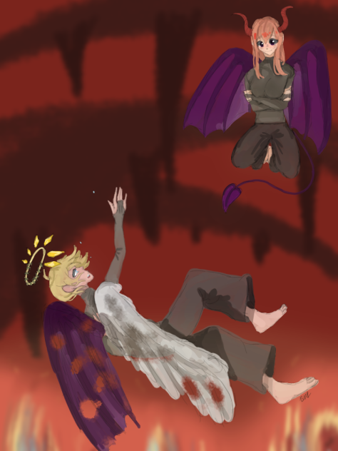Angle vs. devil love !!REDRAW!! - ibisPaint